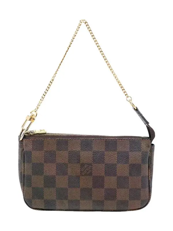 LOUIS VUITTON 2004 Damier Ebene Mini Pochette Accessoires - Brown