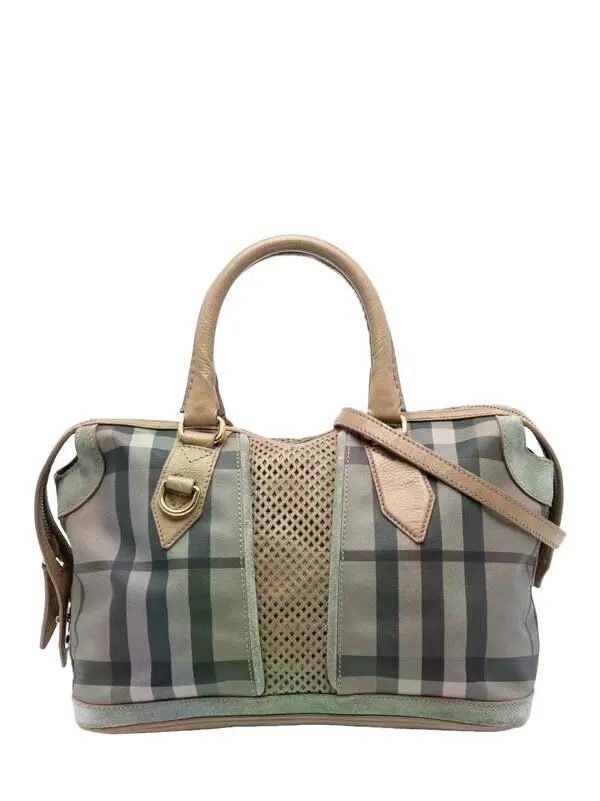Burberry House Check Canvas Satchel - Brown