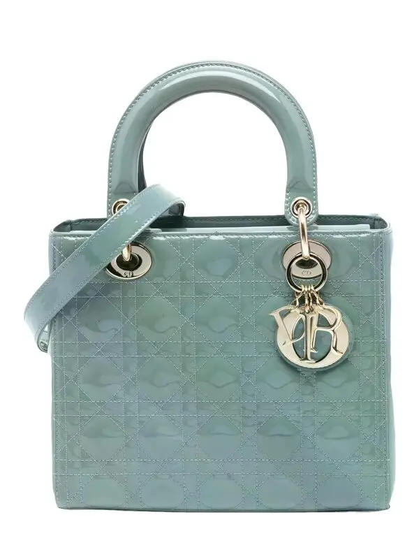 Dior 2020 Medium Cannage Lady Satchel - Blue