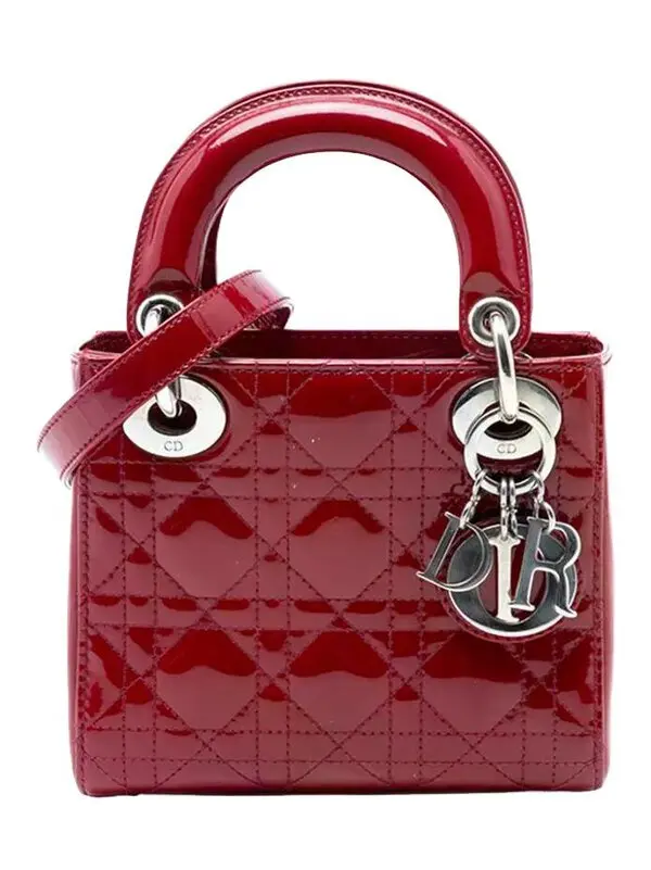 Dior 2014 Mini Cannage Lady Satchel - Red