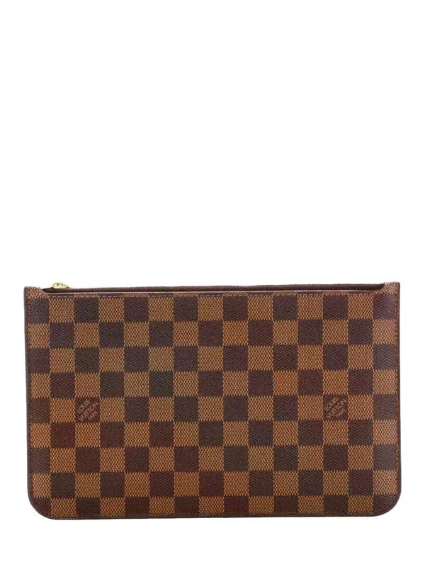 LOUIS VUITTON Neverfull Pochette Damier Large Pouch - Brown
