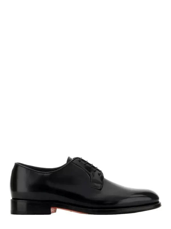 Santoni Round-toe Lace-up Oxford Shoes - Black