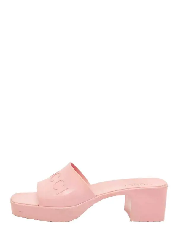 Gucci Block-heel Logo Sandals - Pink