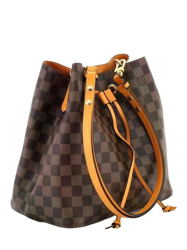 LOUIS VUITTON Néonoé Mm Bucket Bag Damier With Leather - Brown