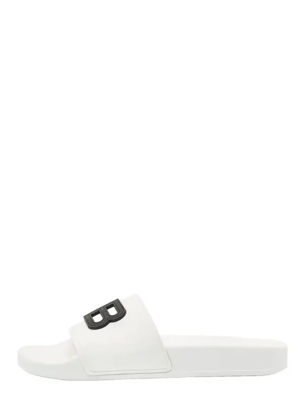 Balenciaga Bb Embellishment Slides - White