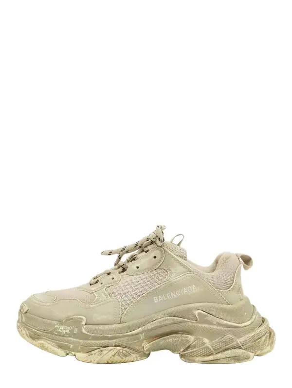Balenciaga Triple S Leather Trainers - Neutrals