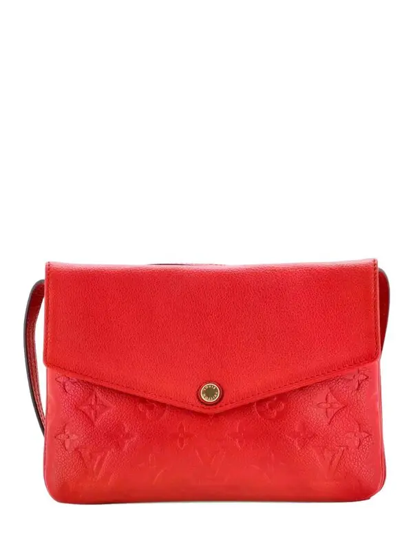 LOUIS VUITTON Twice Handbag Monogram Empreinte Leather Crossbody Bag - Red