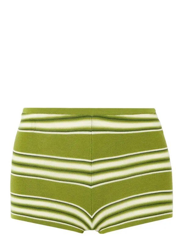 Faithfull The Brand Playa Striped Cotton-blend Shorts - Green