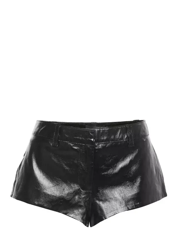 Retrofete Leather Hot Pants - Black