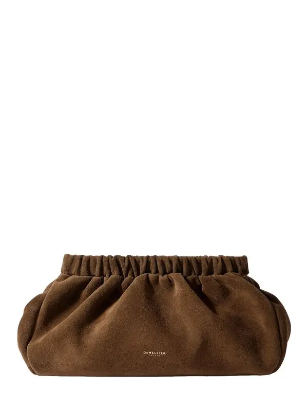 DEMELLIER Miami Suede Clutch - Brown