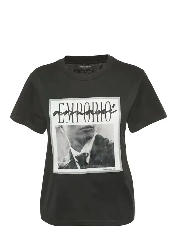 Emporio Armani Printed Crew-neck T-shirt - Black