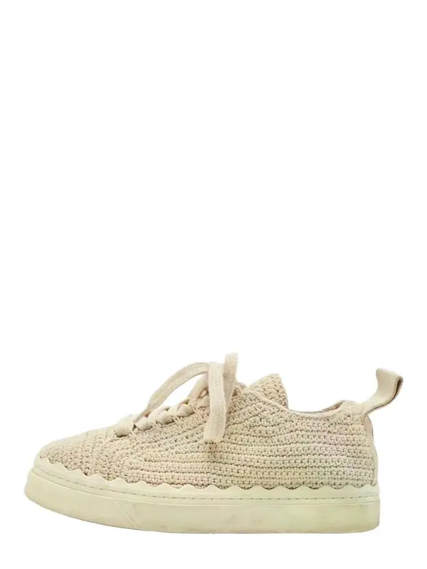 Chloé Lauren Knit Scalloped Sneakers - Neutrals
