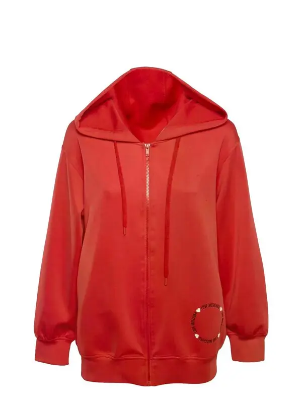 Moschino Logo-print Zip-up Hoodie - Red