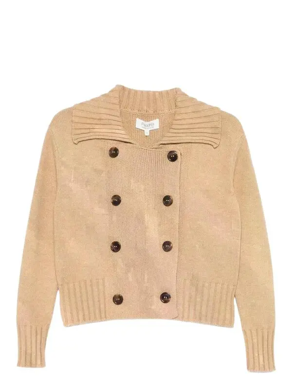 PSOPHIA Buttoned Collared Cardigan - Neutrals