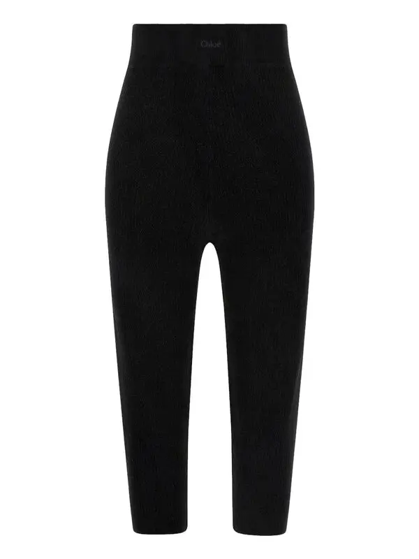 Chloé Knitted Perforated Leggings - Black