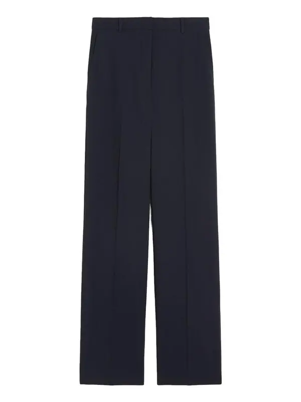 Max Mara Wool Crepe Trousers - Navy