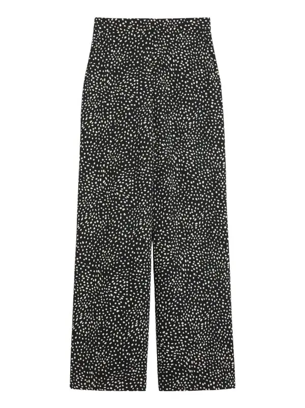 Max Mara Printed Sablé Wide-leg Trousers - Black