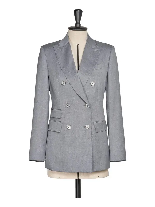 Max Mara Double-breasted Wool Twill Blazer - Medium Grey