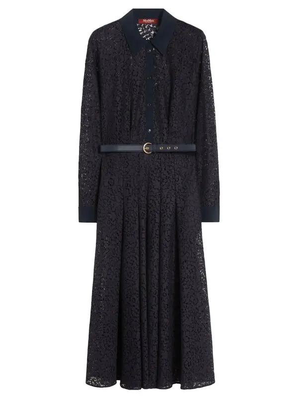 Max Mara Lace Shirt Dress - Navy