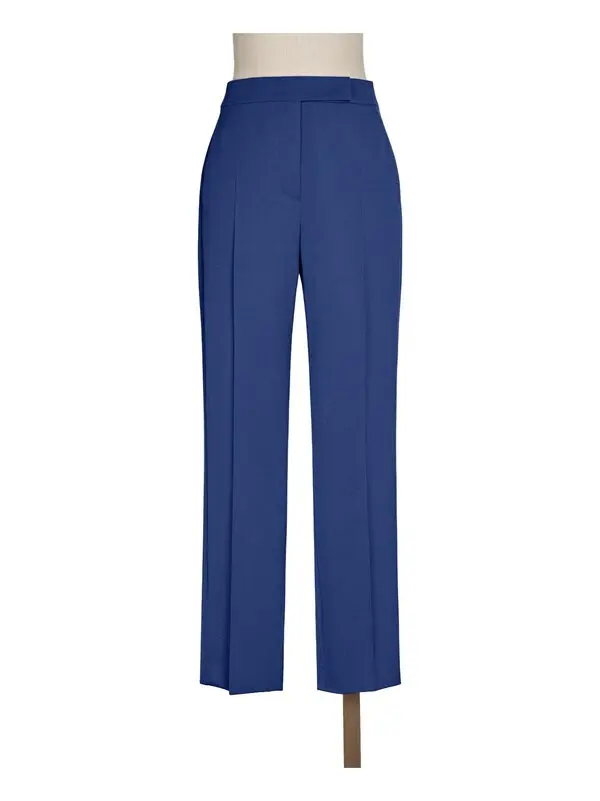 Max Mara Wool Gabardine Straight Fit Trousers - China Blue