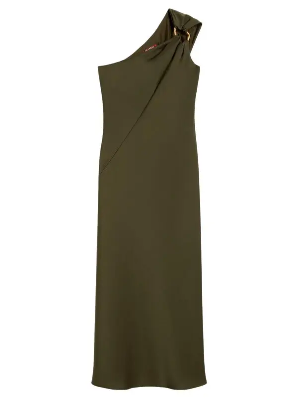 Max Mara One-shoulder Satin Dress - Moss Green