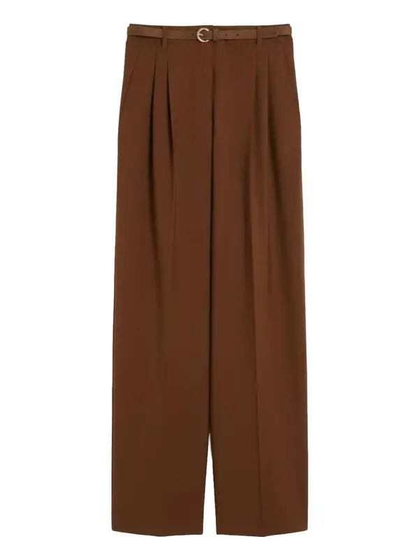 Max Mara Flowing Wool Trousers - Chocolate