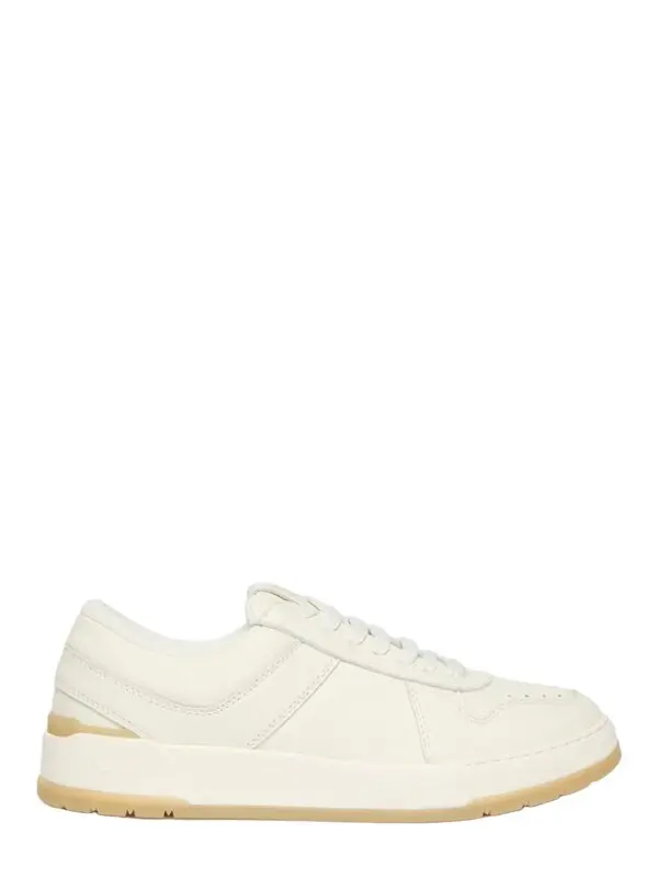 Max Mara Tumbled Leather Low-top Trainers - White