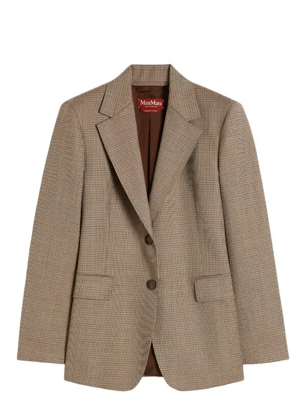 Max Mara Patterned Wool Twill Blazer - Caramel
