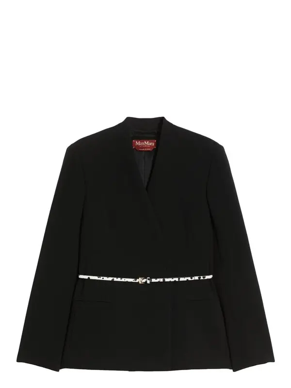 Max Mara Double-breasted Cady Jacket With Belt - Black