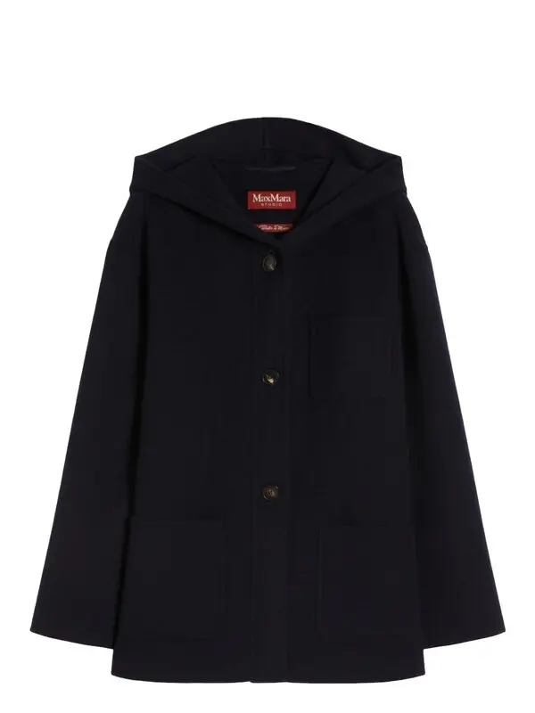 Max Mara Cashmere, Wool And Silk Hooded Coat - Navy
