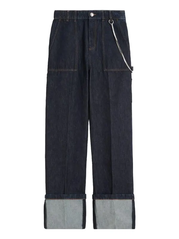 Max Mara Denim Jeans With Maxi Turn-up - Midnightblue