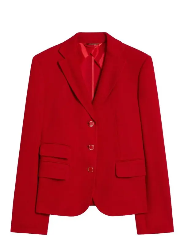 Max Mara Single-breasted Piqué Jersey Jacket - Red