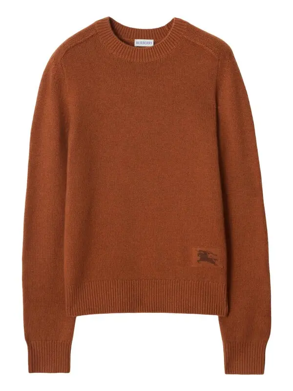 Burberry Cashmere Sweater With Equestrian Knight Design Patch - Orange