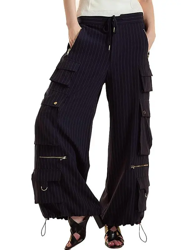 Cynthia Rowley Pinstripe Cargo Pants - Navy