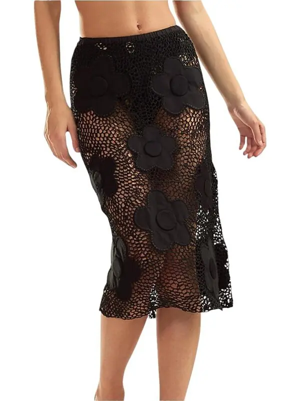 Cynthia Rowley Ibiza Crochet Skirt - Black