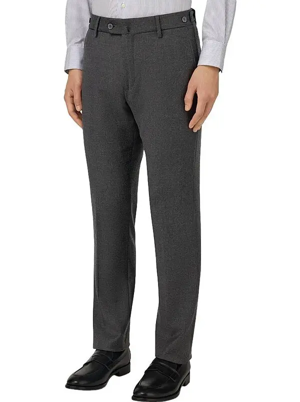 Boggi Milano Stretch Flannel Trousers - Dark Grey