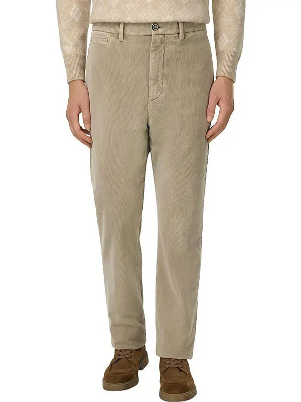 Boggi Milano Corduroy Stretch Trousers - Beige