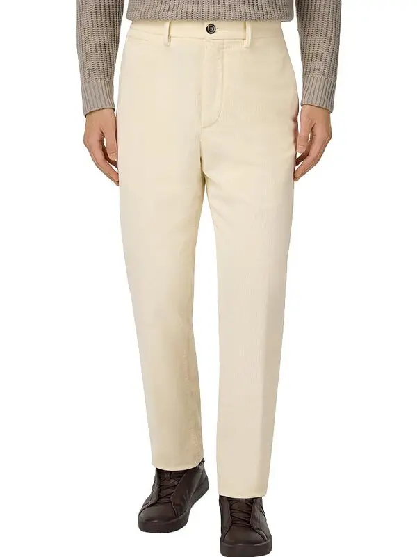 Boggi Milano Corduroy Stretch Trousers - Cream