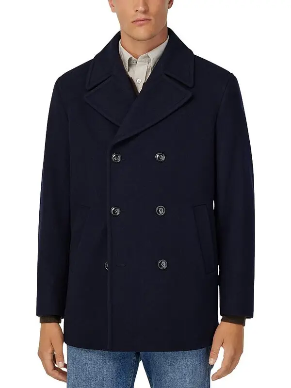 Boggi Milano Wool Peacoat - Navy Blue