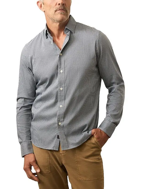 Faherty Brand The Movement Long Sleeve Button Down Shirt - Polar Blue