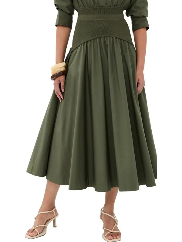 Simkhai Ovie Midi Skirt - Fern