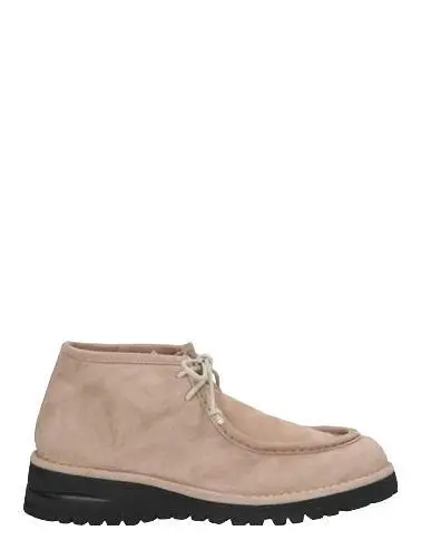 Giorgio Armani Sand Leather Ankle Boots - Beige