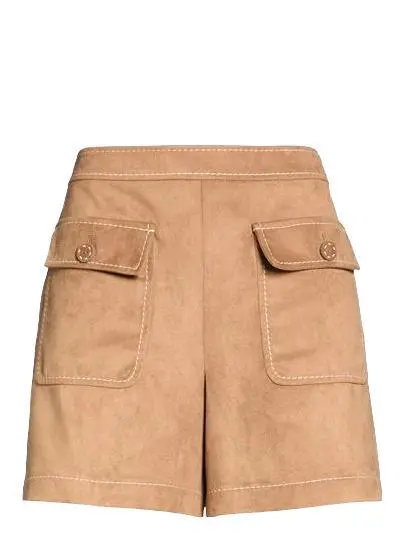 Moschino Brushed High-waisted Shorts - Camel