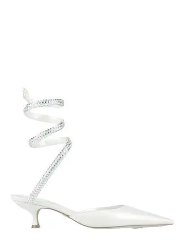 Rene Caovilla Pumps With Ankle Tie - White