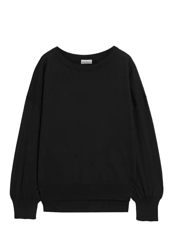 Brunello Cucinelli Cashmere And Silk-blend Sweater - Black