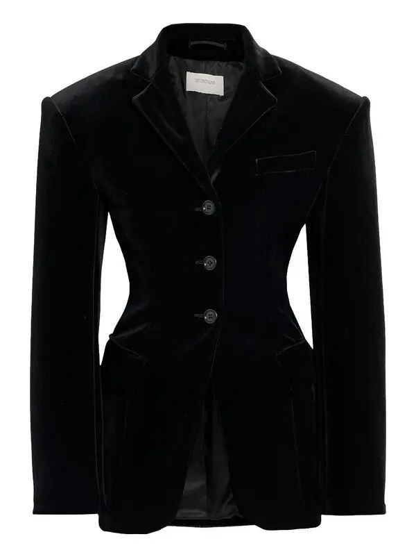 Sportmax Alberto Velour Blazer - Black