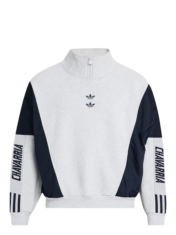 Adidas X Willy Chavarria Watsonville Mock Neck Sweater - Light Grey