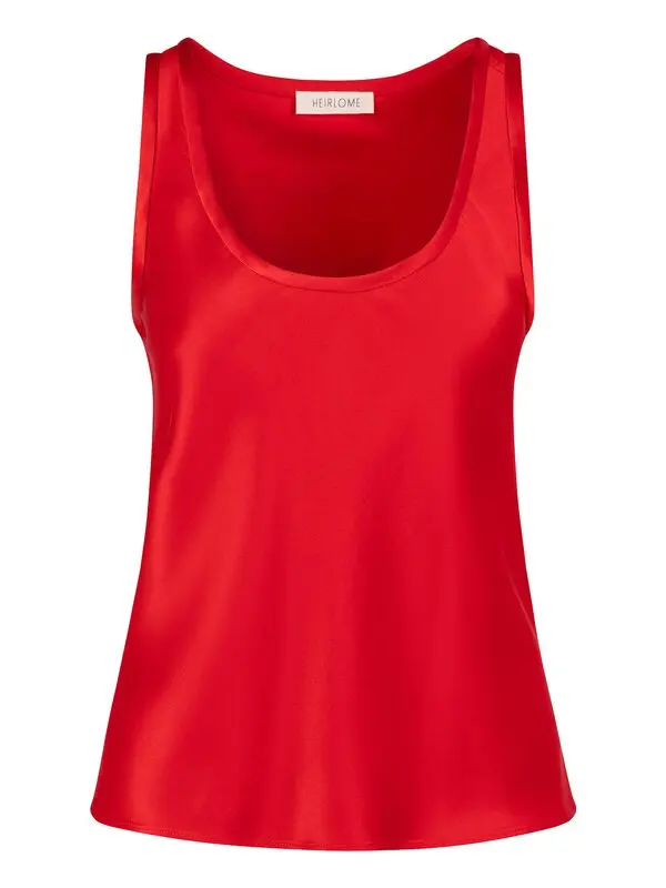 HEIRLOME Adau Silk Tank Top - Red