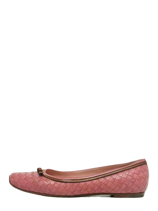 Bottega Veneta Intrecciato Leather Ballet Flats - Pink