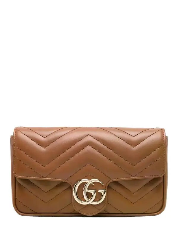 Gucci Gg Marmont Clutch - Brown